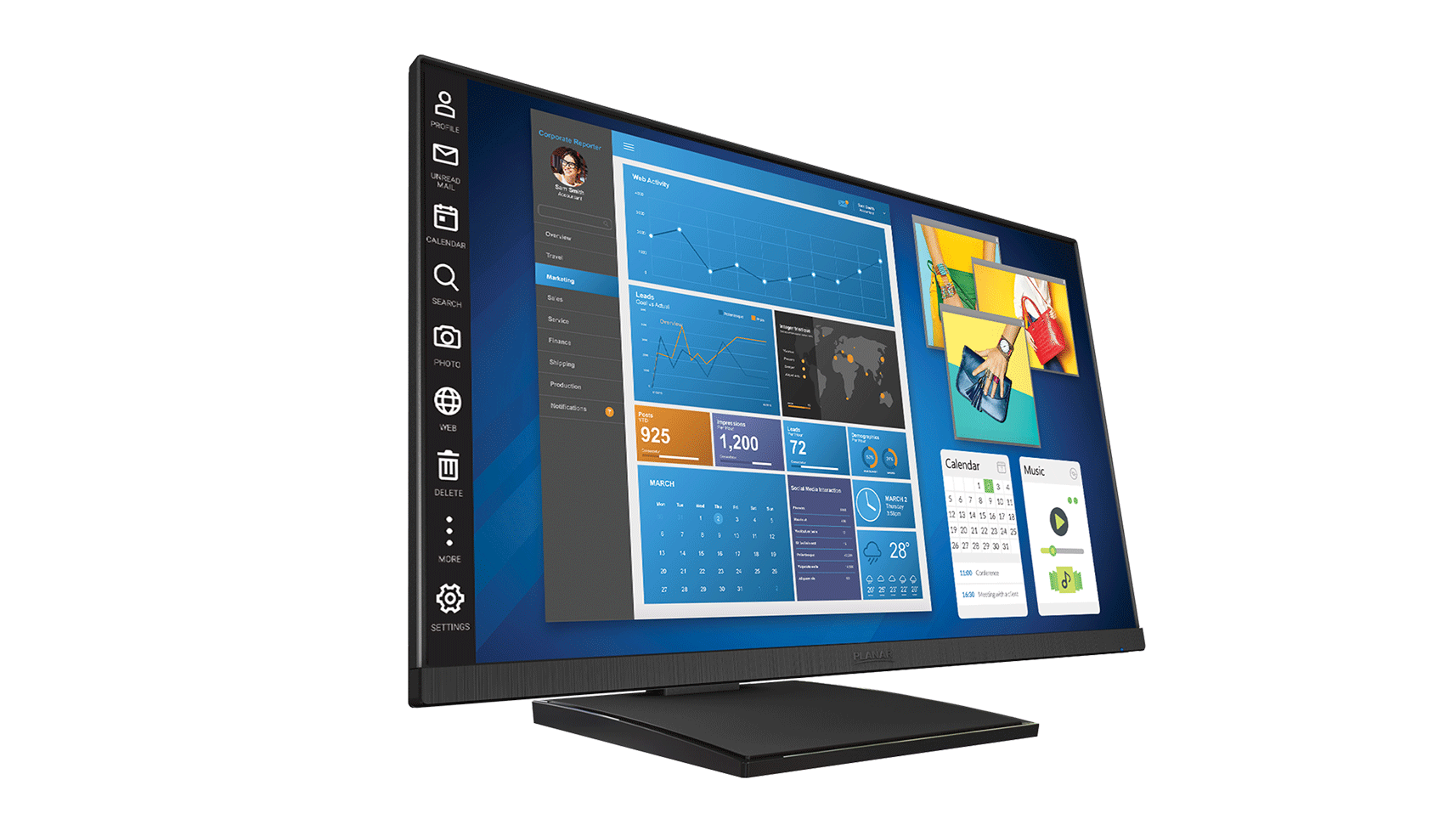 Planar Helium PCT2435 Touch Screen Monitor | Planar